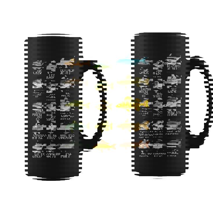 Types Of Freshwater Fish Species Biology Fishing Graphic Print Coffee ...