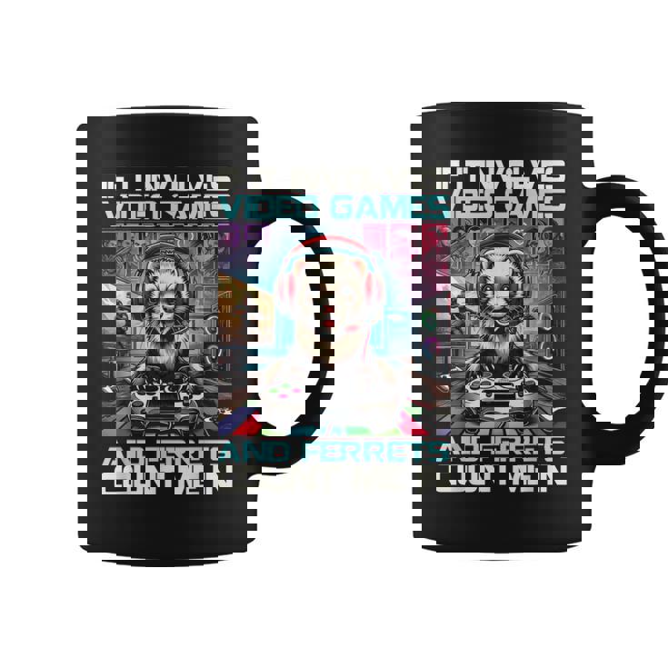 Video Games Gamer Gaming Ferret Coffee Mug - Monsterry