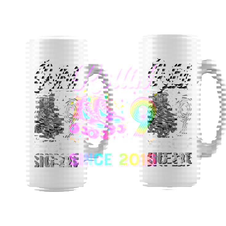 9Th Birthday Girl Nine 9 Year Old Roller Skate Skating Coffee Mug | Mazezy