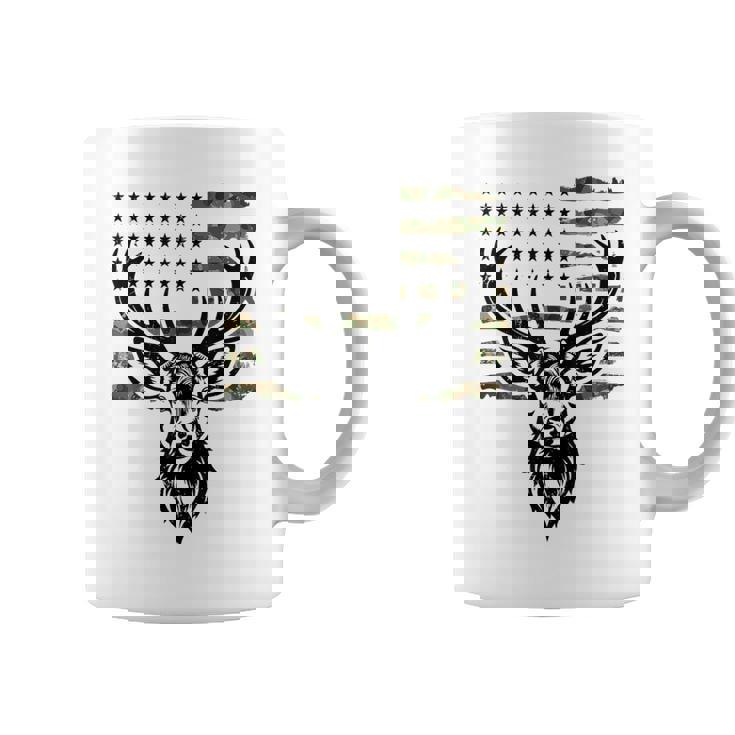 American Flag Deer Hunting Usa Hunt Vintage For Dad Coffee Mug - Monsterry