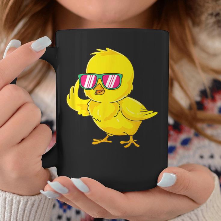 Diseño De Pollito Con Gafas De Sol Pollo Pollo Diversión Broma Taza de ...