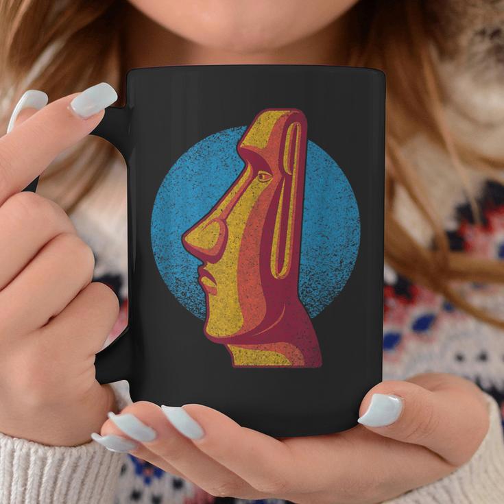 Distressed Retro Polynesian Moai Easter Island Rapa Nui Graphic Print ...
