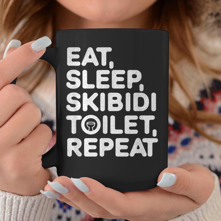 Eat Sleep Skibidi Toilet Repeat Meme Vintage Birthday Coffee Mug ...