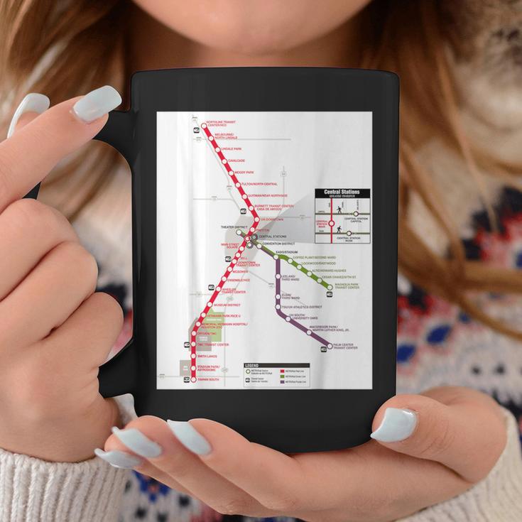 Houston Metro Rail System Map USA Graphic Print Coffee Mug - Monsterry