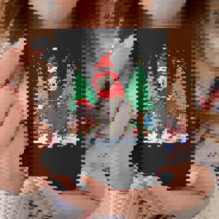 Labubu Monster Moo Deng Baby Hippo Christmas Graphic Print Coffee Mug ...