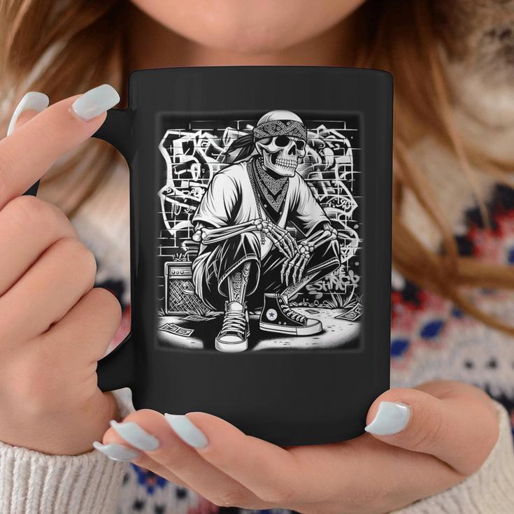 Mexican Gangster Cool Cholo Chicano Skeleton Con Safos Coffee Mug ...