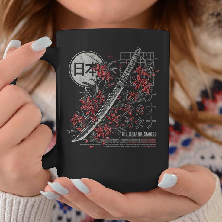 Red Spider Lily Flower Japanese Katana Sword Backprinted Graphic Print ...