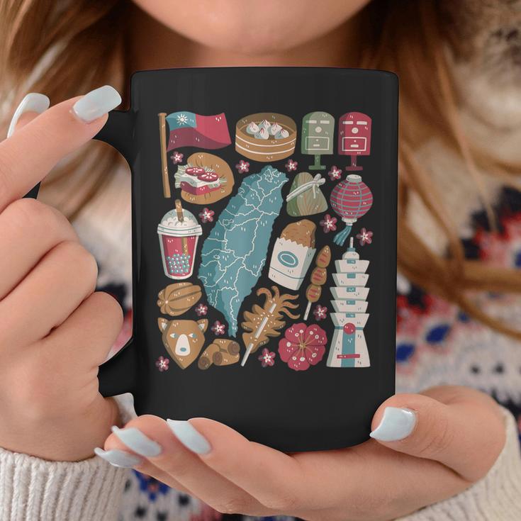 Taiwan Doodles Taipei Asia Bubble Tea Gua Bao Graphic Print Coffee Mug ...