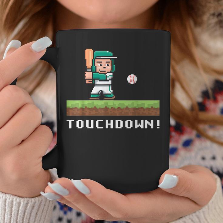 Touchdown Baseball Players 8 Bit Graphic Pixelated Graphic Print Coffee ...