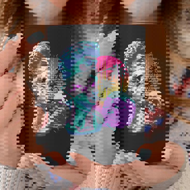 Vaporwave David Bust Statue With Skulls & Palm Tree Art Tank Top ...