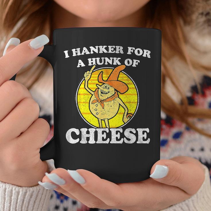 Vintage Meme Retro I Hanker For A Hunk O Cheese Coffee Mug | Mazezy