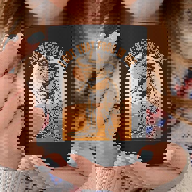 Wild West Frogs Apparel I Got That Frog In Me Meme Cowboy Frog Small Black Coffee Mug - Monsterry