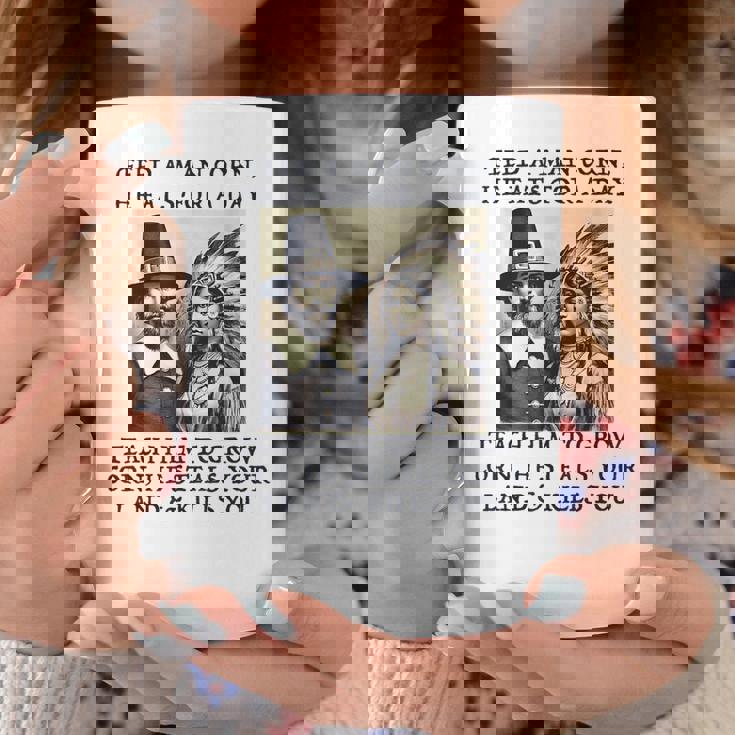 FEED PILGRIMS CORN Anti-Thanksgiving Native American Meme Graphic Print ...