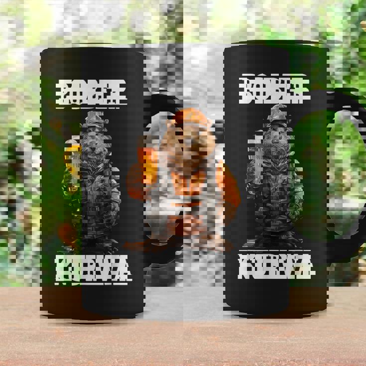 Bober Bobr BóBr Beaver Kurwa Meme Retro Memes Graphic Print Coffee Mug - Monsterry