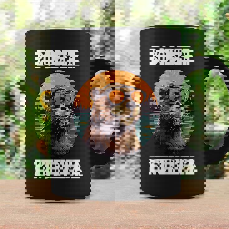 Divertido Bober Bobr Bóbr Castor Kurwa Meme Retro Memes Taza de café - Regaloses