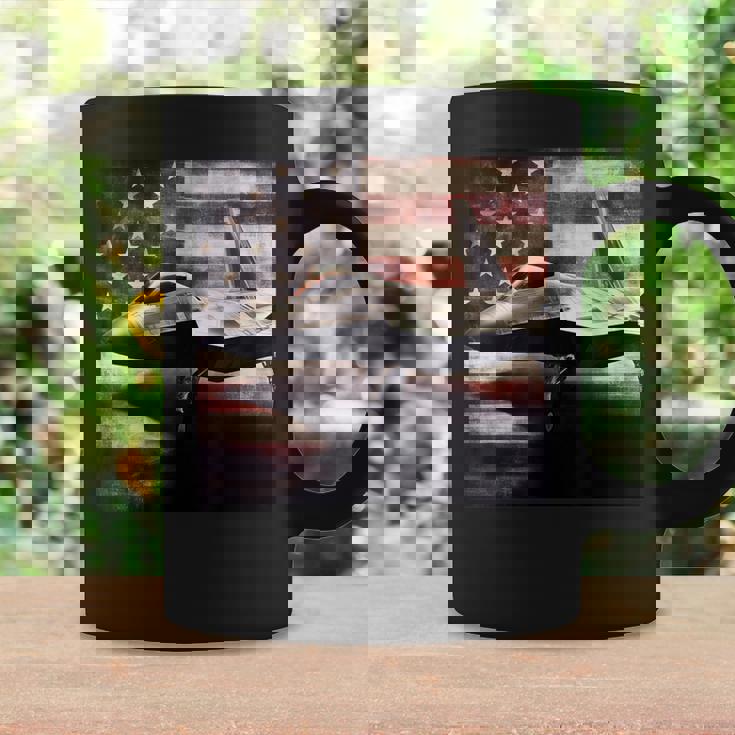 F22 Raptor Jet Fighter Vintage Color Distressed Us Flag Coffee Mug | Mazezy
