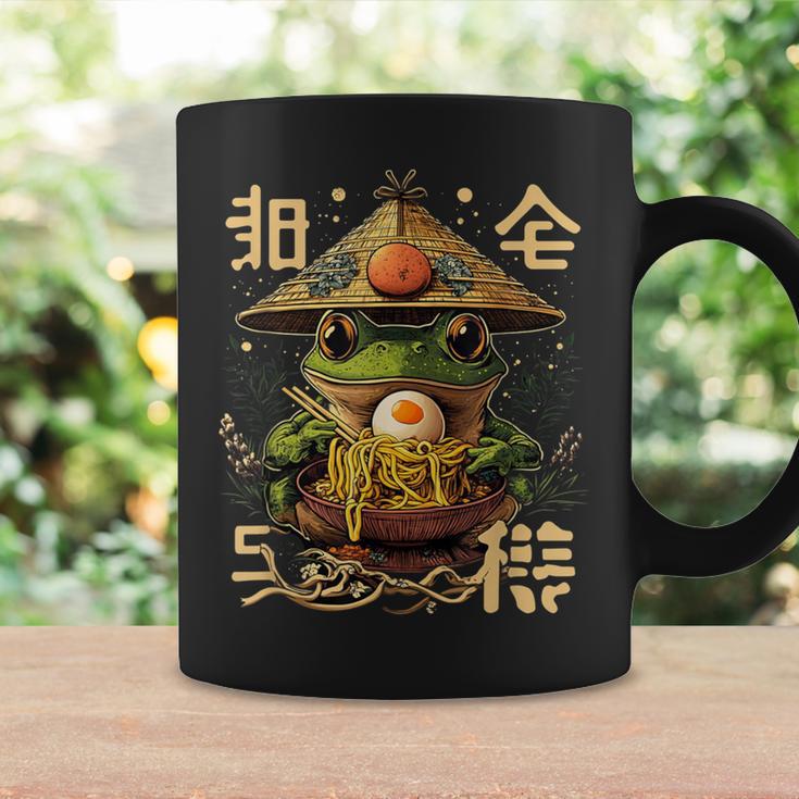 Frog Eating Ramen Kawaii Neko Graphic Print Coffee Mug - Monsterry