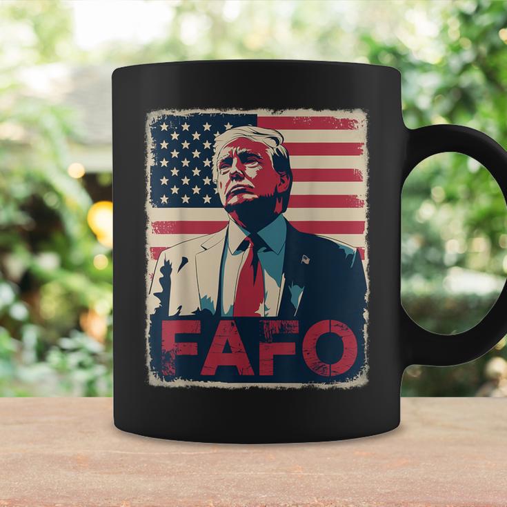 Trump Fafo F Around Find Out Retro Us Flag Coffee Mug - Monsterry