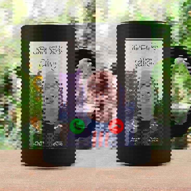 John Pork Is Calling Brainrot Graphic Print Coffee Mug - Monsterry