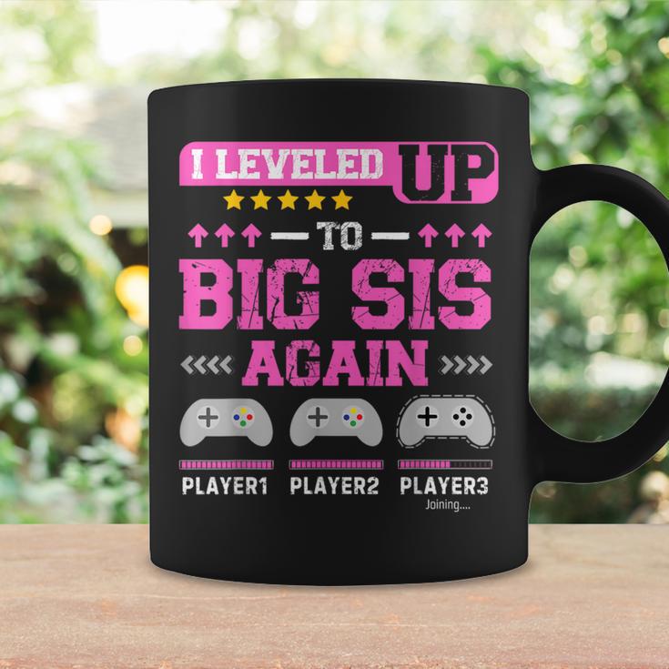 I Leveled Up To Big Sis Again 2025 Gamer Big Sister Coffee Mug - Monsterry