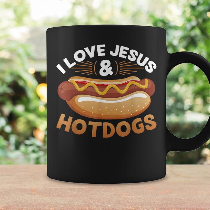 I Love Jesus & Hotdogs Hot Dog Accesories Graphic Print Coffee Mug ...