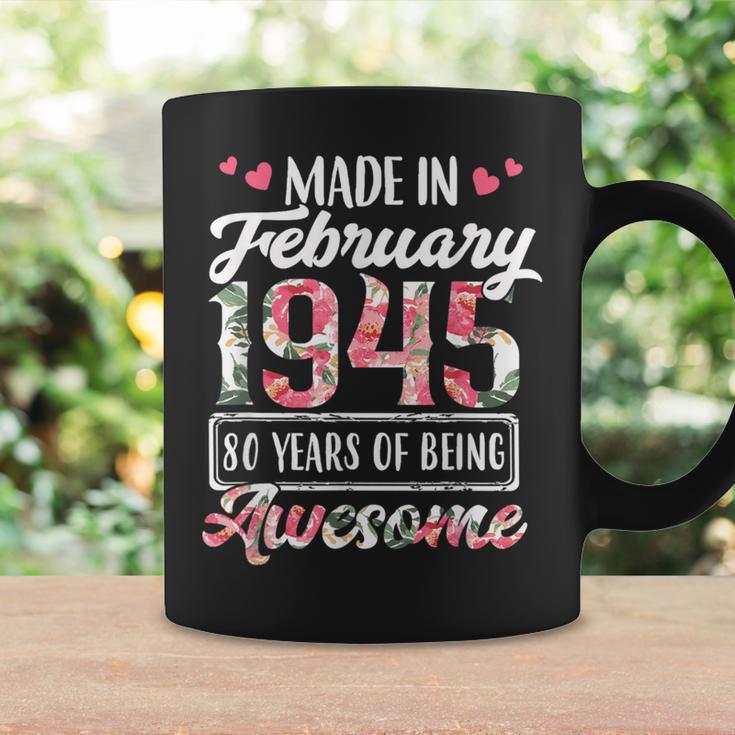 Made In February 1945 Floral 80th Birthday 80 Year Old Graphic Print ...