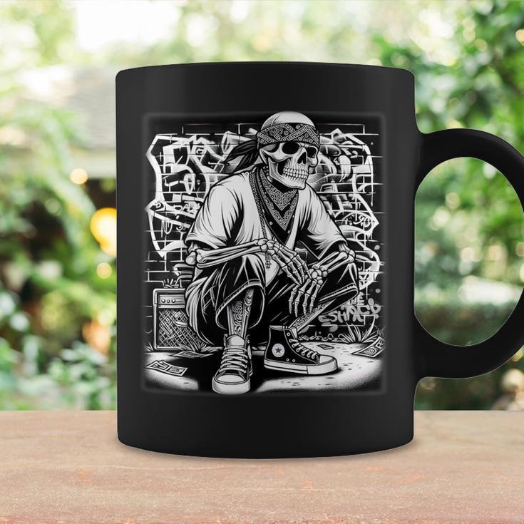 Mexican Gangster Cool Cholo Chicano Skeleton Con Safos Coffee Mug ...