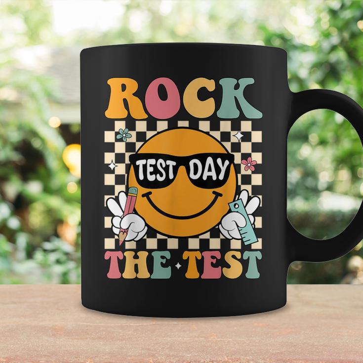Rock The Test Testing Day Retro Motivational Teacher Student Coffee Mug ...