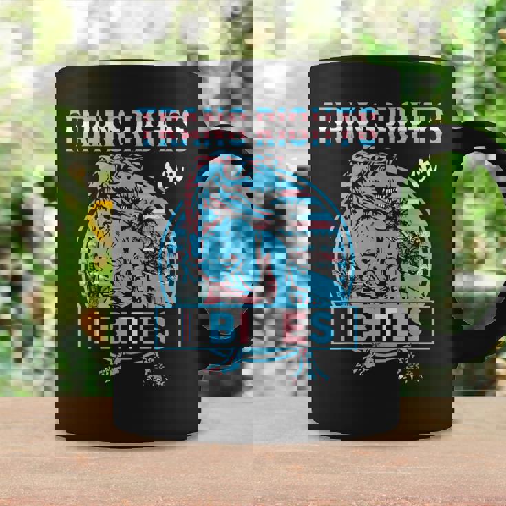 Trans Rights Transgender Pride Or I Bites T-Rex Graphic Print Coffee ...