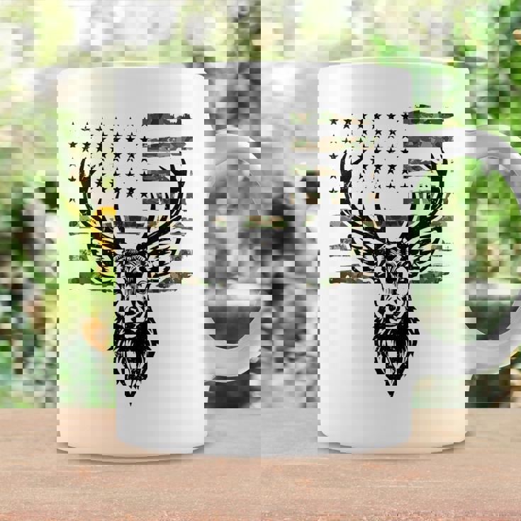 American Flag Deer Hunting Usa Hunt Vintage For Dad Coffee Mug - Monsterry