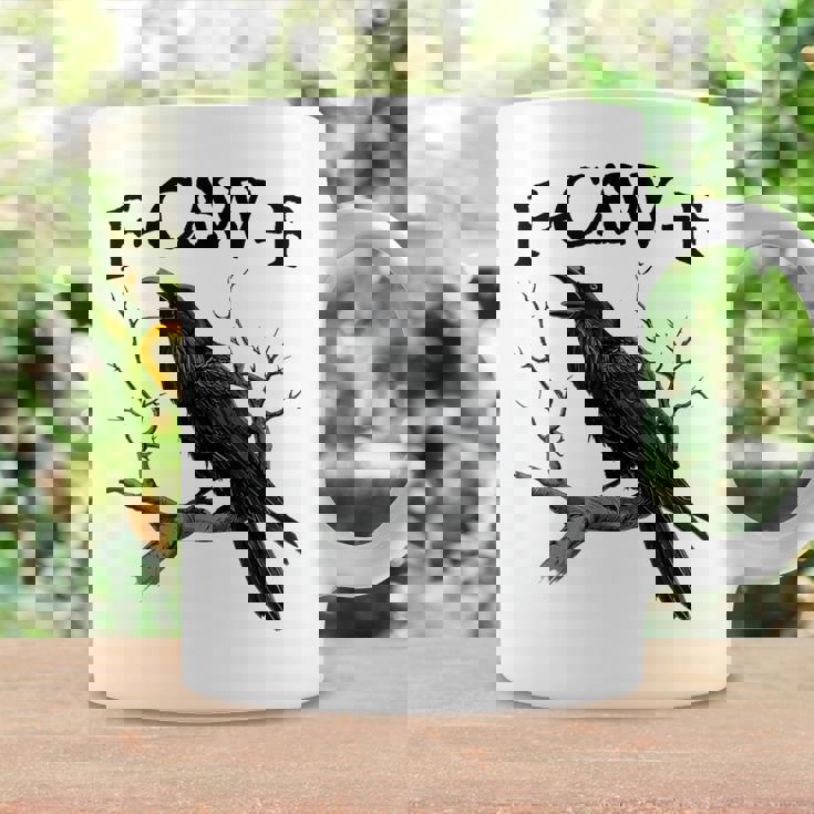 Black Crow F-Caw-F Black Bird Coffee Mug | Mazezy