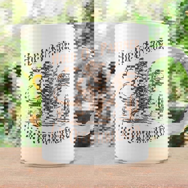 Hold On Partner I'm Overstimulated Vintage Cowboy Cat Coffee Mug ...