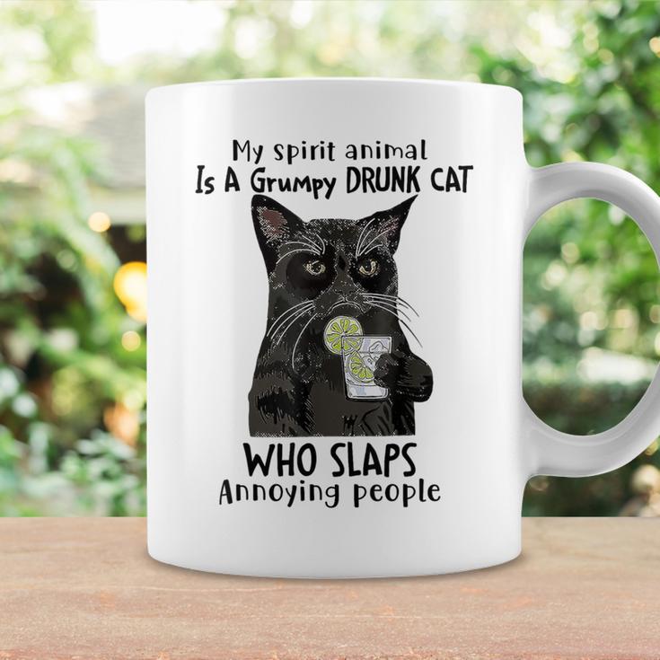 My Spirit Animal Is A Grumpy Drunk Cat Who Slaps Annoying Graphic Print ...