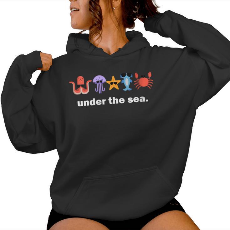 Sea Animals Sunglasses Octopus Shark Crab Star Fish Women's Hoodie ...