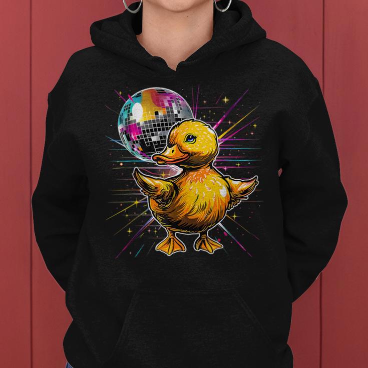 Rubber Duck Disco Dancing Disco Ball Music Rubber Duckie Women Hoodie ...