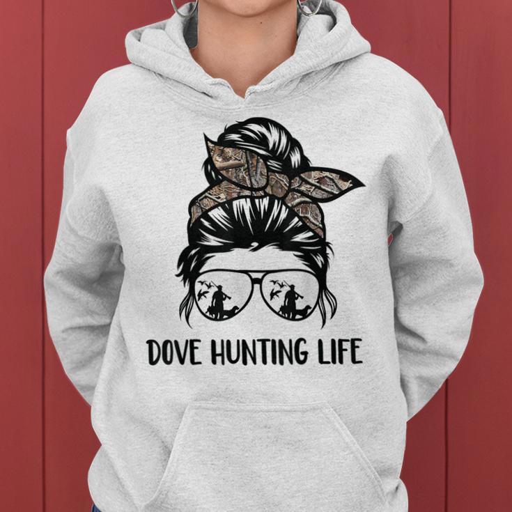 Dove Hunting Life Messy Bun Dove Hunter Woman Mom Women's Hoodie ...