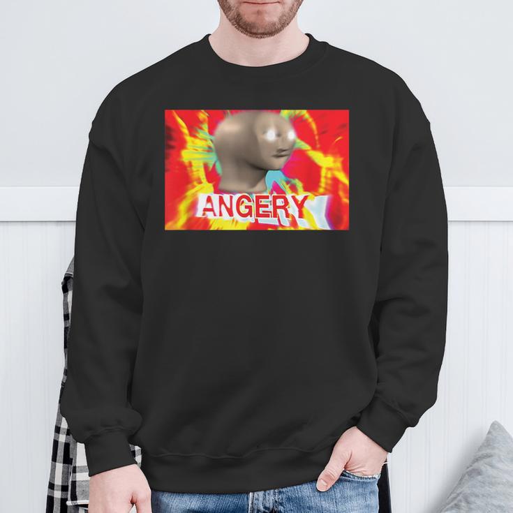 Angery Meme Man Angry Eyes Sweatshirt - Monsterry