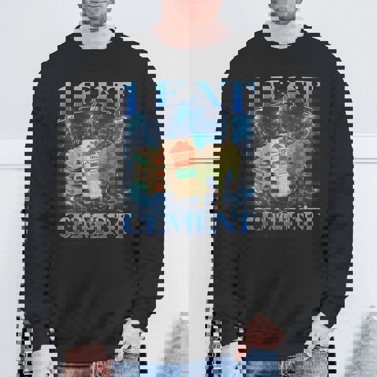 I Eat Cement Cat Meme Internet Memes Memes Gen-Z Sweatshirt - Seseable