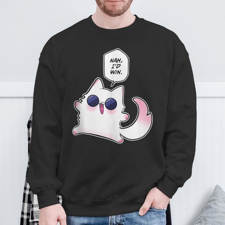 Nah Yo Ganaría Gojo Cat Meme Sin Mangas Camisa de entrenamiento - Regaloses