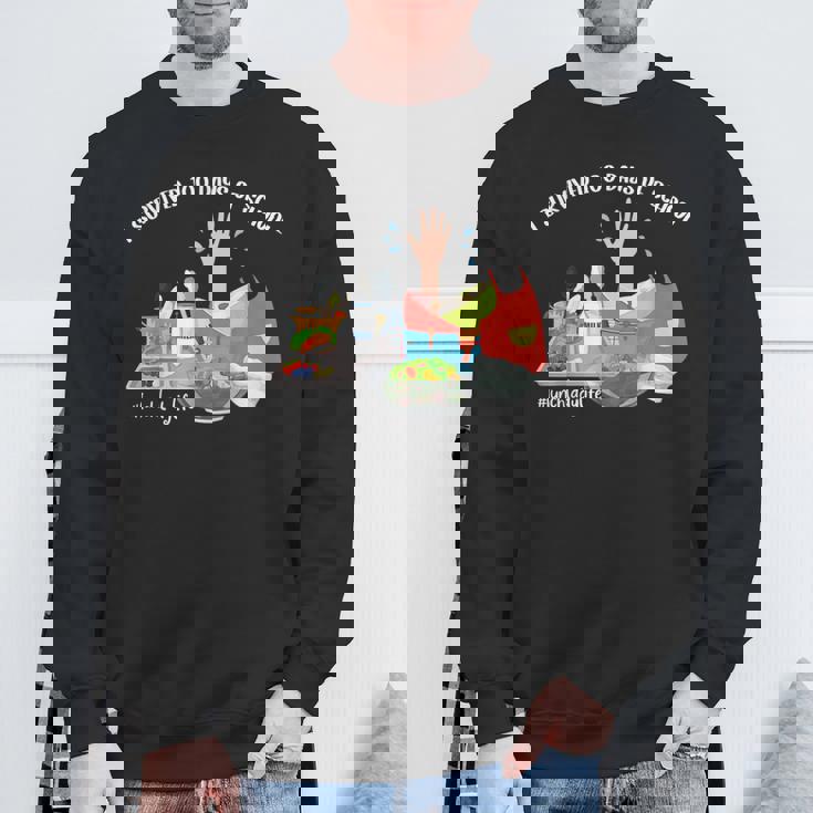 I Survived 100 Days Of School Lunch Lady Cafeteria Sweatshirt - Monsterry