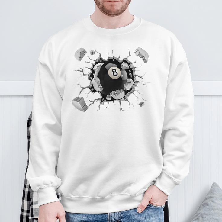 Eight Ball Chest Explosion 8 Ball Billiards Sweatshirt - Monsterry