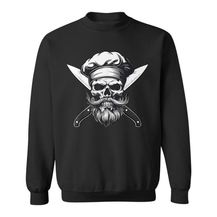 Chef Calavera Con Barba Cráneo De Cocinero Cráneo De Chef Camisa de ...
