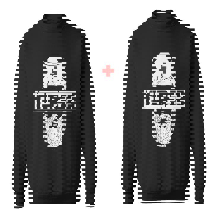 Murse Nursing Joke For New Male Nurse With Beard Sweatshirt - Monsterry