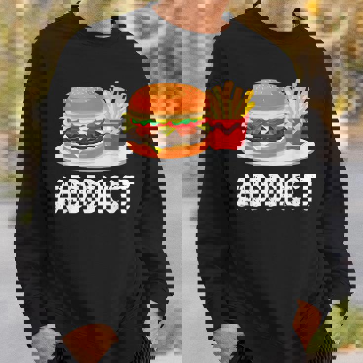 Bacon Cheeseburger Hamburger And French Fries Addict Sweatshirt - Monsterry