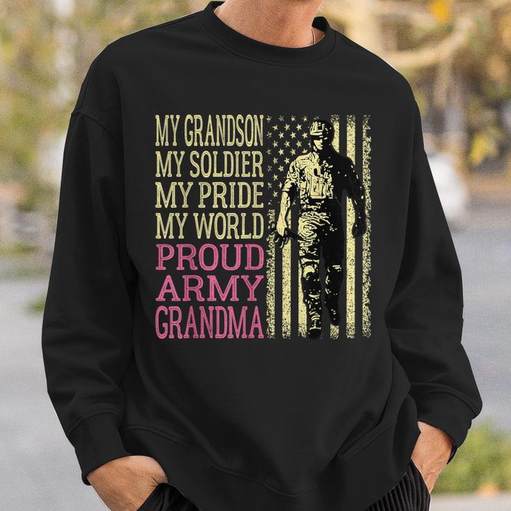 My Grandson My Soldier Hero Proud Army Grandma US Military Sweatshirt ...