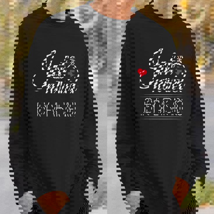 Just Married 66 Years Ago 66Th Wedding Anniversary Sweatshirt - Monsterry