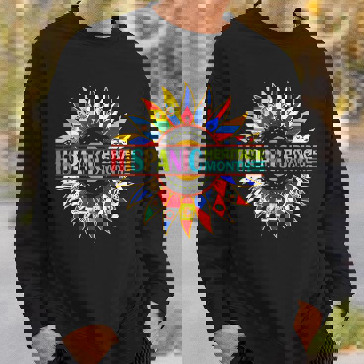 Hispanic Heritage Month Latino Countries Flags Sunflower Sweatshirt ...