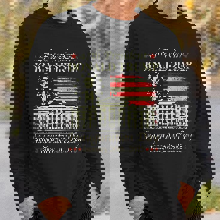 President Donald Trump Inauguration Day 2025 Us Flag On Back Sweatshirt ...