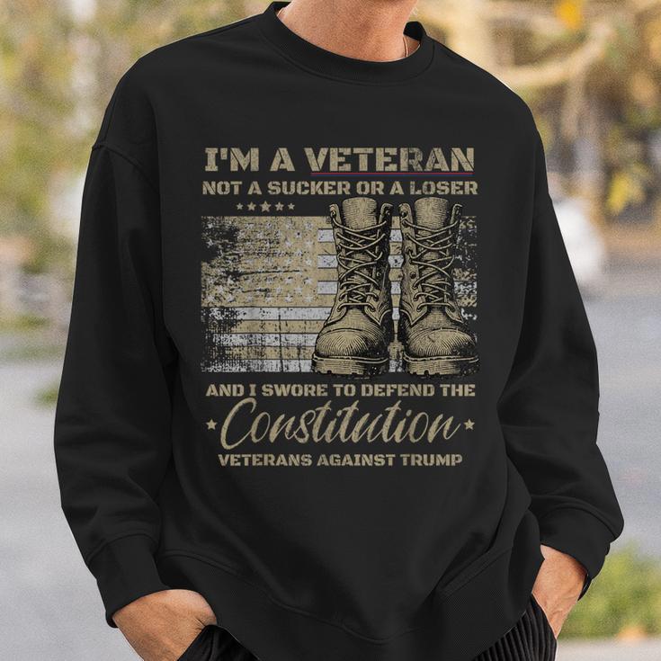 Retro Military Veterans Against Trump Protest Boycott 50501 Sweatshirt ...