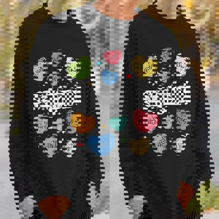 Skibidi Valentines Day Rizz Conversation Hearts Sigma Sweatshirt ...